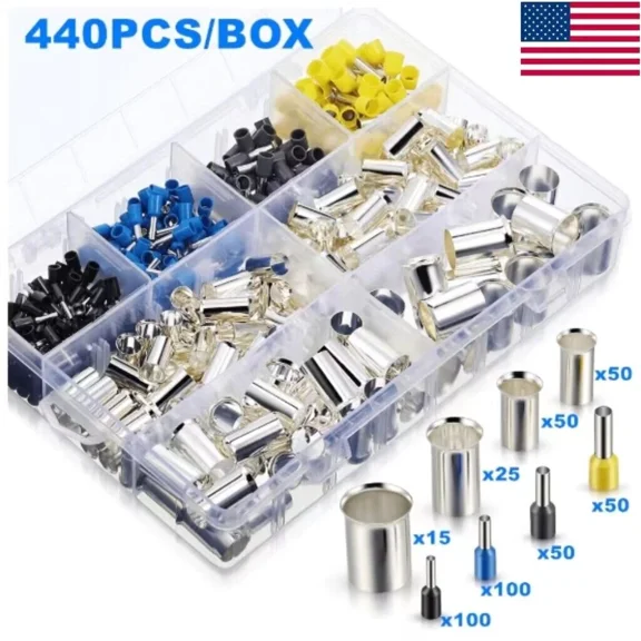 Sta-Kon Wire Terminal Kit,Crimp Trminls,130 pcs. STA-ORG - Walmart.com