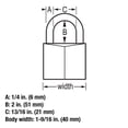 Master Lock 1-9/16 in (40mm) Wide Solid Brass Body Padlock with 2in ...