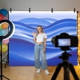 Blue Gradient Photography Backdrop 10x8FT, Fluid Wave Art Photo ...