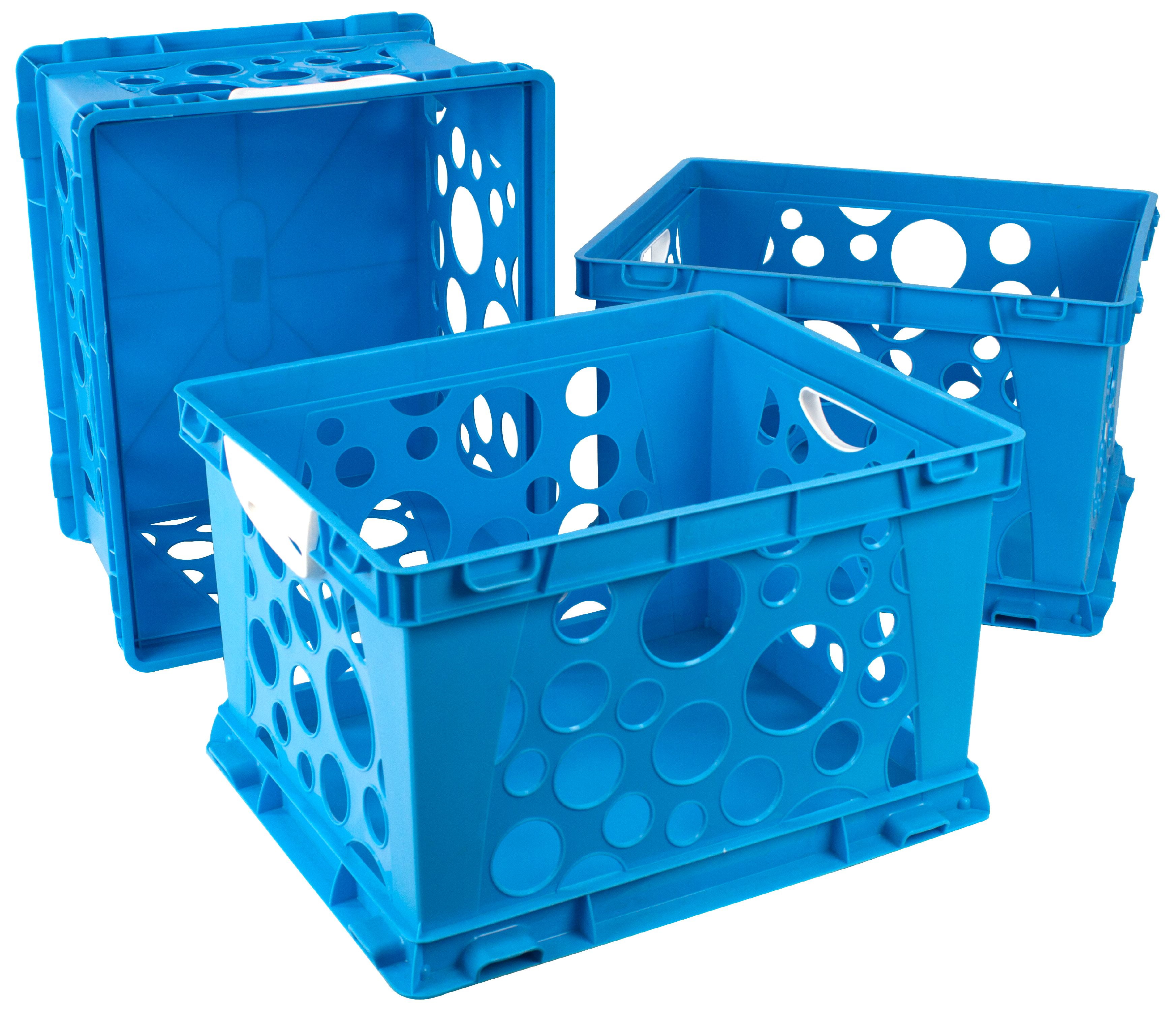 Storex Plastic File Crate with Handles, Letter/Legal Size, Blue/White ...