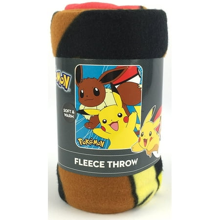 Pokemon Pikachu & Eevee Fleece Throw Blanket 40" x 50" - Walmart.com