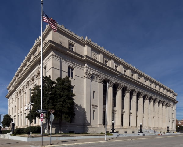 Print: Exterior Of The Ed Edmondson Courthouse, Also Known As The U.S ...
