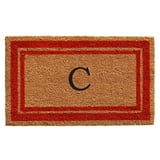 Free Shipping! Momentum Mats Red Border Coir Doormat (Letter C) Durable ...