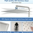 JERFIT 12 Inch Square Rainfall Shower Head with Adjustable Extension ...
