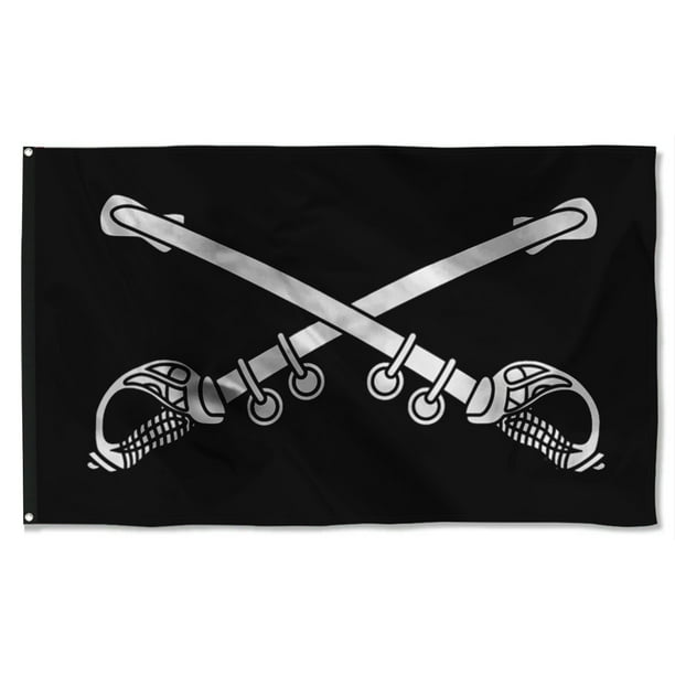 Cayyon Cavalry Branch Black And White Flag 3x5Feet Military Banner with 2 Brass Grommets ...