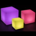 Modern Home LED Glowing Cube Stool, 16", with Infrared Remote Control ...