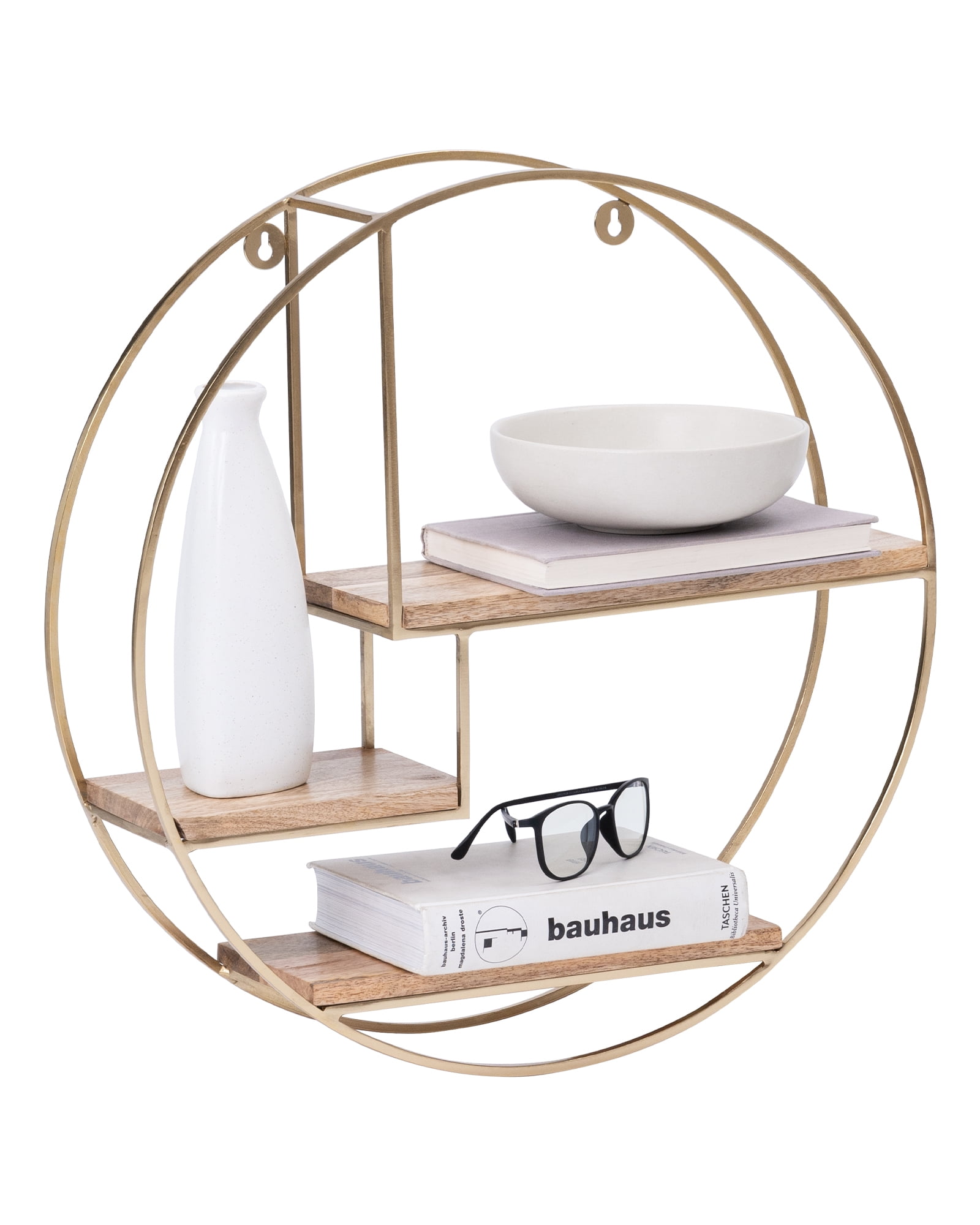 MH London Round Gold Shelf - Lemar Circle Wall Shelf Made from Metal ...