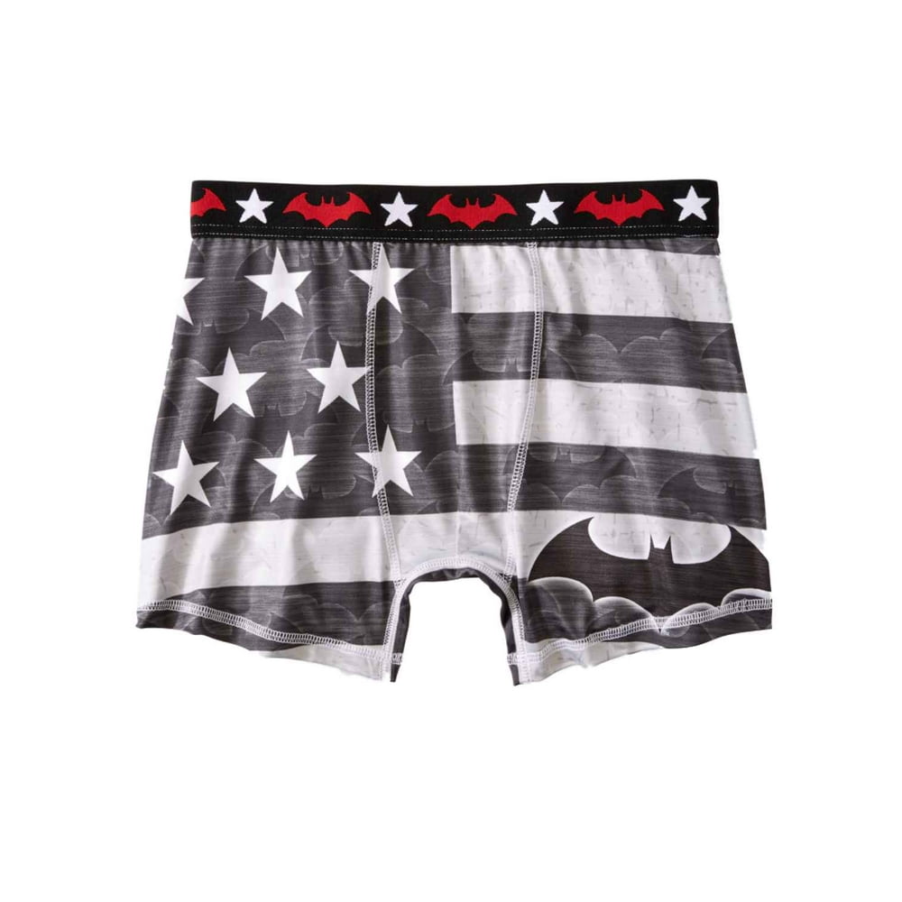 DC Comics - DC Comics Mens Silky Black & Gray Batman Boxer Briefs Flag ...