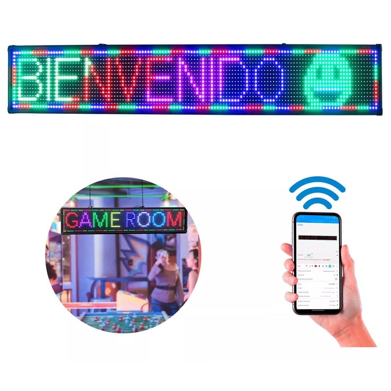 Letrero Led RGB Full Color Programable Wifi 135x20cm Publicidad ...