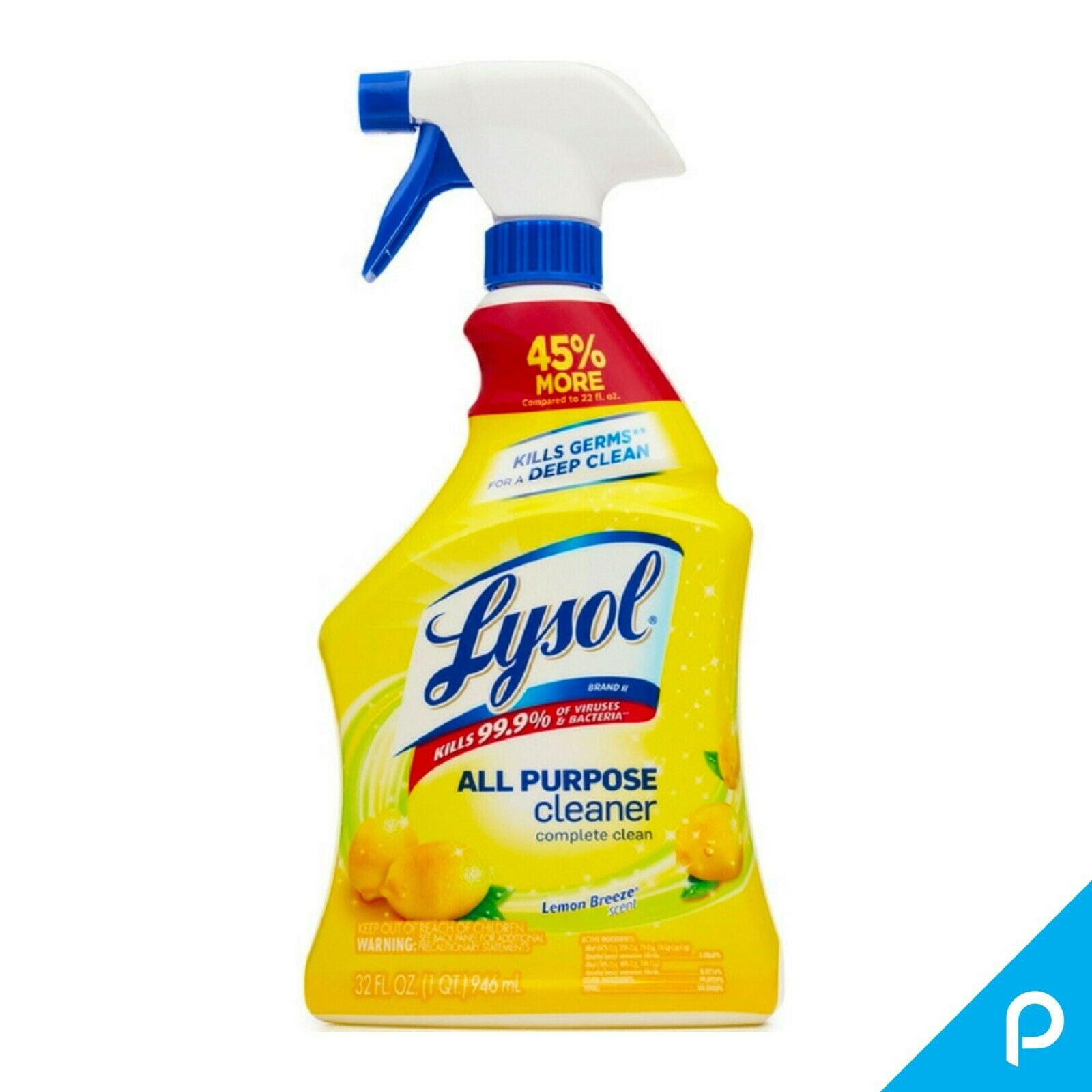 Lysol All Purpose Cleaner Spray, Lemon Breeze 32 oz (Pack of 4 ...