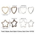 40pcs Split Key Rings 4 Styles Split Keychain Rings Parts Heart Shaped ...