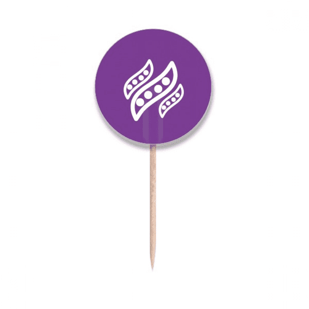 Vegetable Expression Happy Pea Body Toothpick Flags Round Labels Party ...
