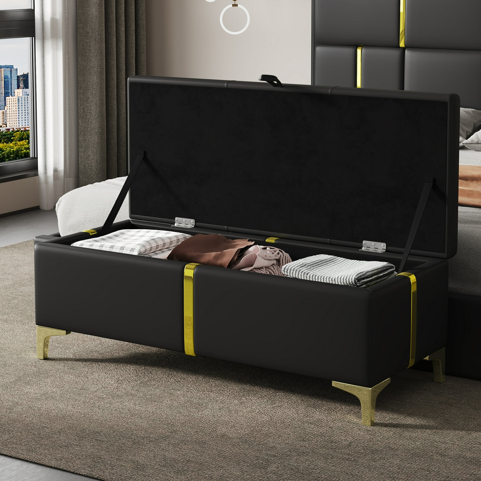 Click here for Euroco Upholstered Storage Ottoman  Storage Bench... prices