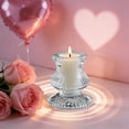 DwellJoy Clear Glass Candle Holder Set, Modern Crystal Candle Stand ...