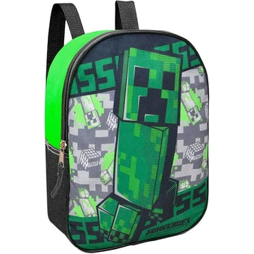 Minecraft Creeper Backpack for Boys & Girls, Gaming Bookbag with Double ...