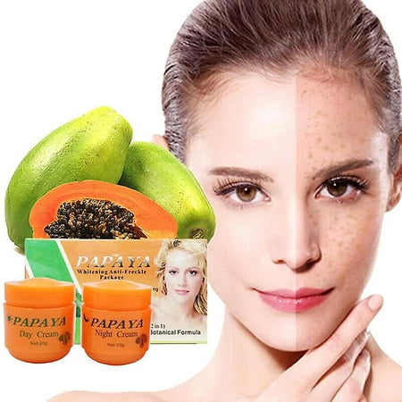 Papaya Whitening Day + Night Face Cream, Anti Freckle Improve Dark Skin ...