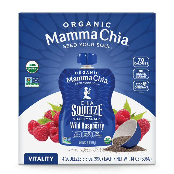Mamma Chia Chia Squeeze Vitality Snack Wild Raspberry -- 4 Pack ...