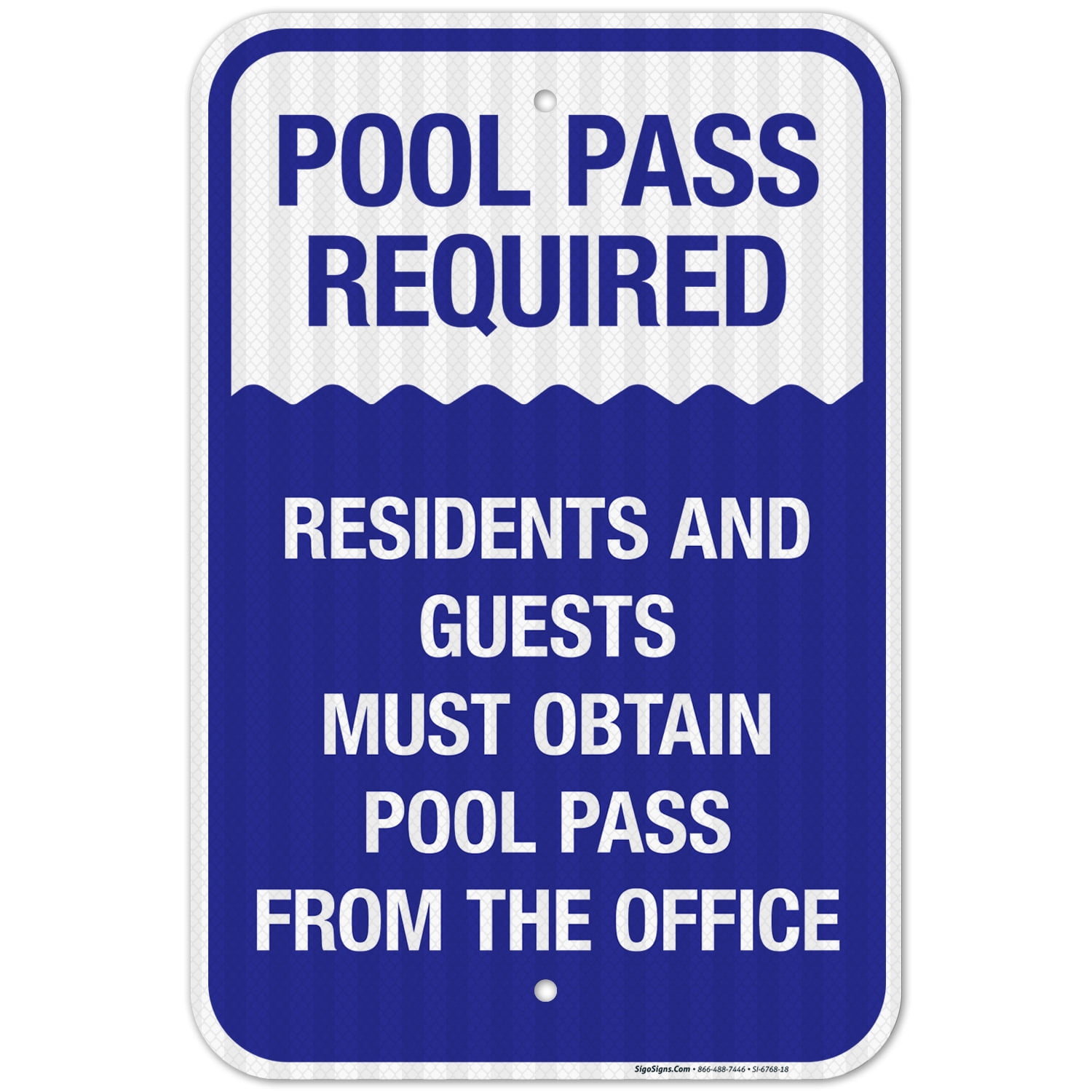 Pool Pass Required Sign, Pool Sign, 12x12 Aluminum - Walmart.com