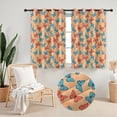 Butterfly and Leaf Red Pattern Blackout Curtains,Triple Weaved Fabric ...