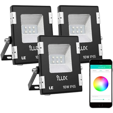 iLUX Smart D Flood Lights, Outdoor Plug in, 10W RGB, IP65 Waterproof ...