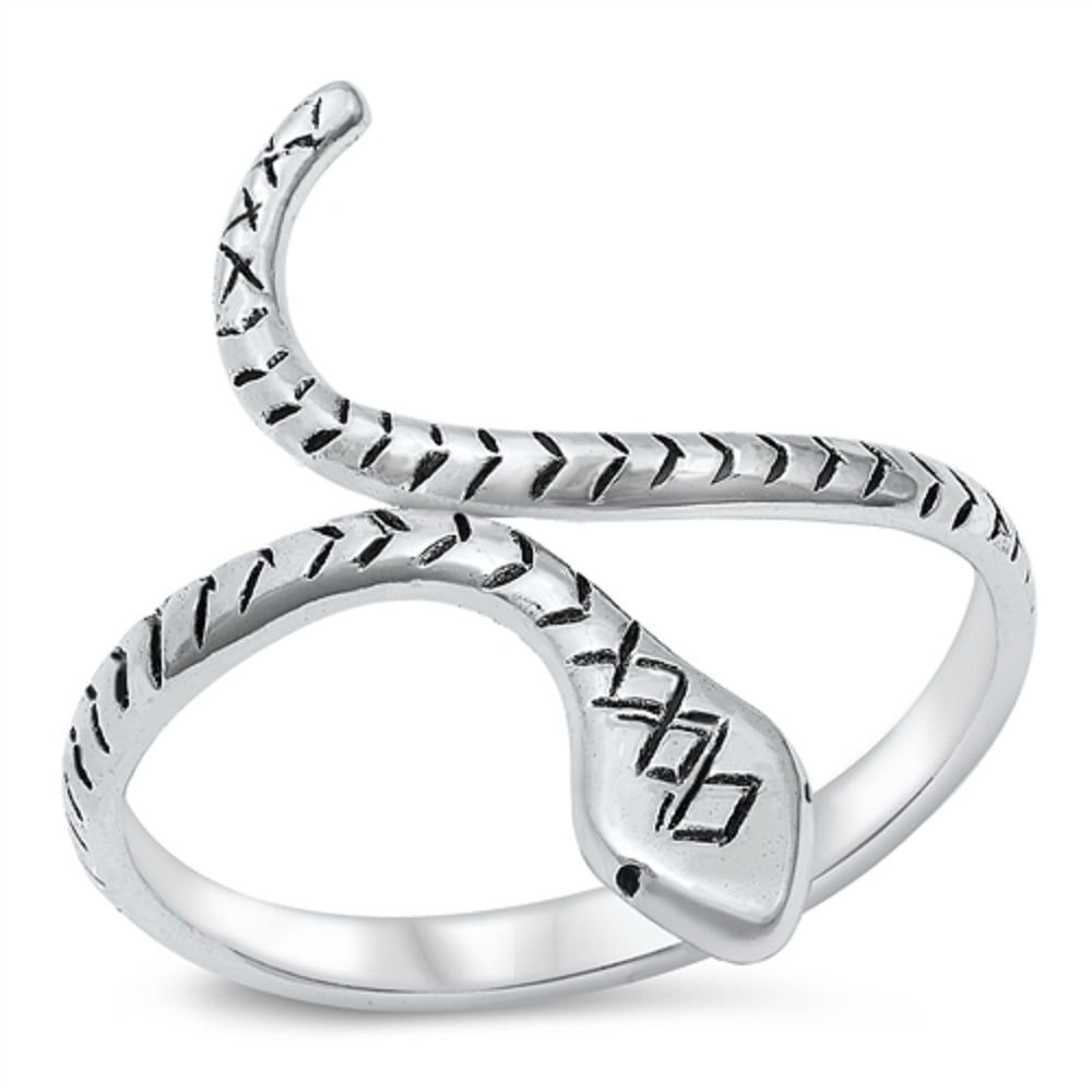 All in Stock Sterling Silver Venomous Snakes Ring Size 5 - Walmart.com