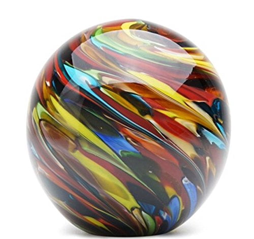 Round Ball Glass Unusual Paperweight Art Glass 4" Large Painter Palette ...