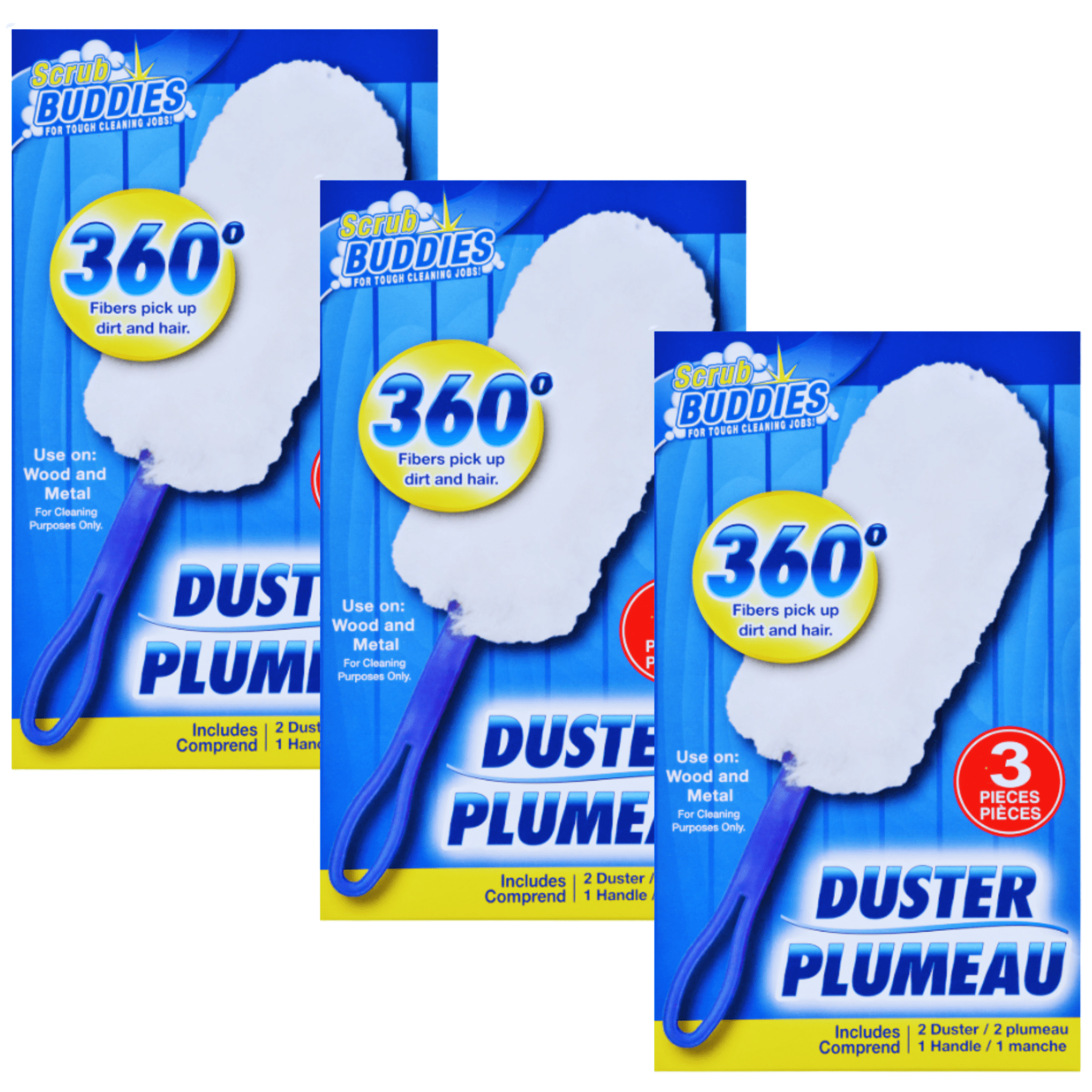 FSSTAM 360 Degree Static Duster with Handle, Washable For Wood Metal ...