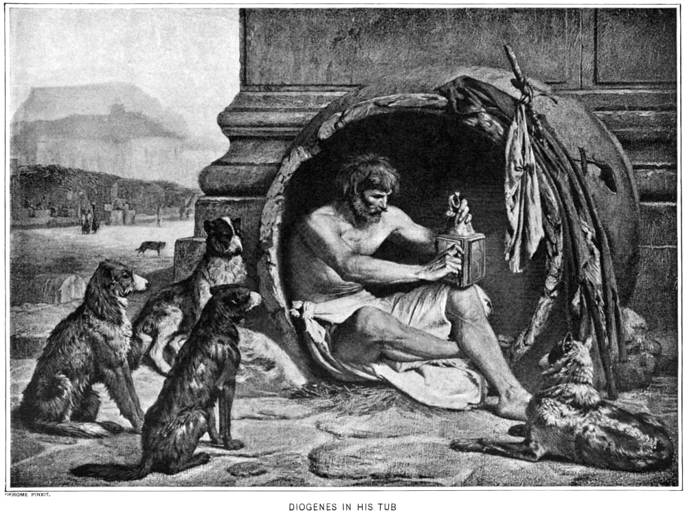 Diogenes (C412-323 B.C.). /Ngreek Philosopher. Wood Engraving, Late ...