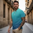 Jeiento Matching Golf Shirts for Couples Ombre Teal Blue Gradient Quick ...