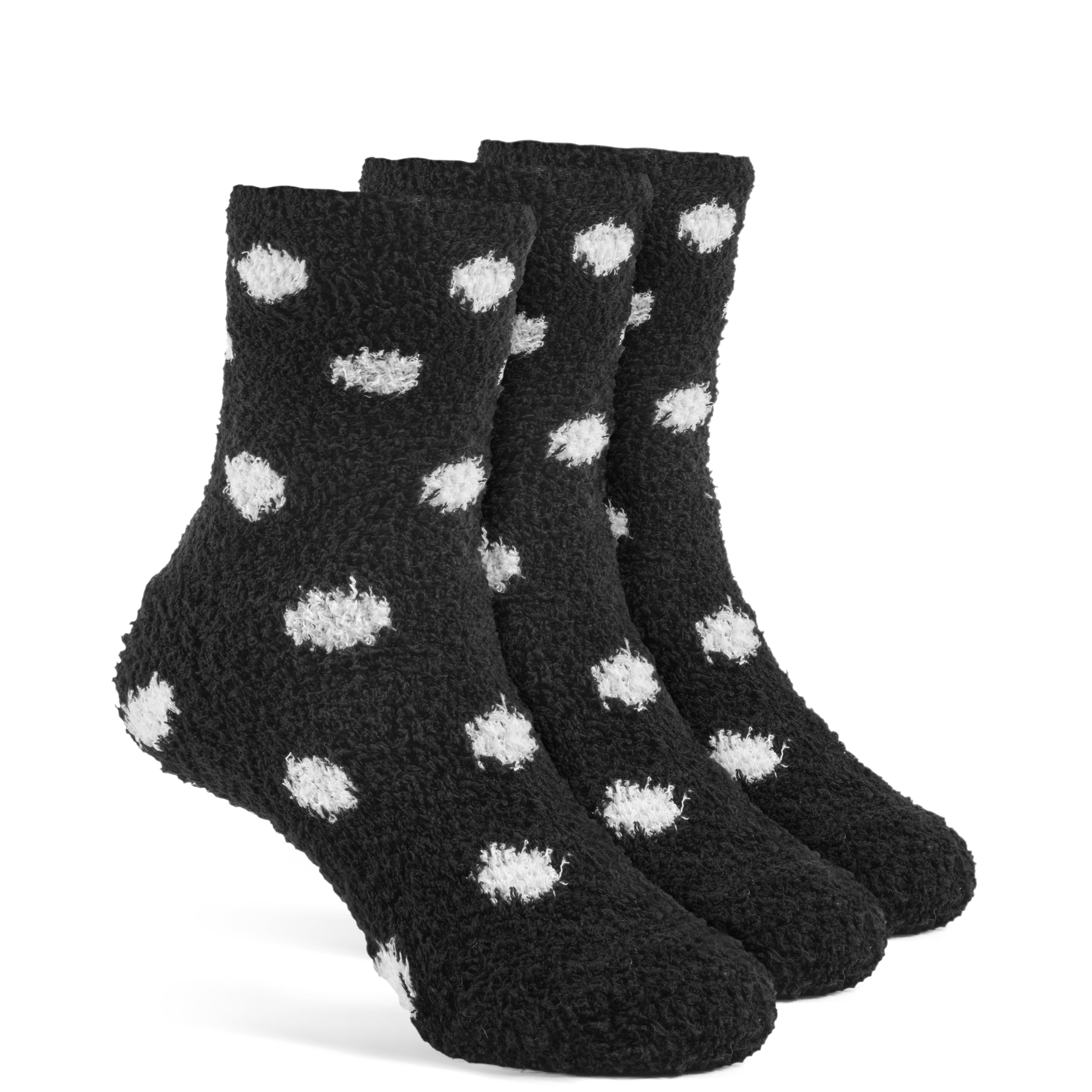 YolBer Girls' Dotted Fluffy Quarter Fuzzy Socks - 3 Pairs - Walmart.com