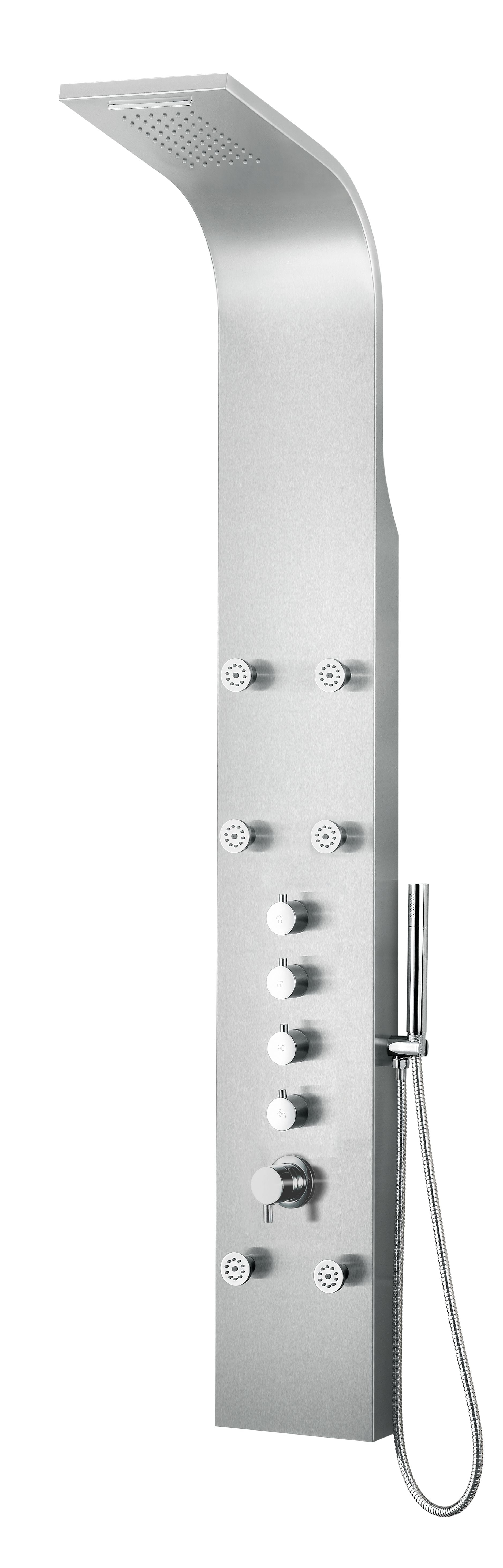 ALFI brand ABSP40 Stainless Steel Shower Panel with 6 Body Sprays ...