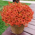 Artificial Fall Mums Flowers for Outdoor Decor, 12 Bundles Fake Autumn ...