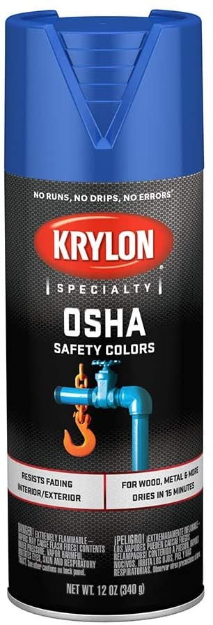 Krylon OSHA Color Paint Safety Blue, 12 Ounce Aerosol - Walmart.com
