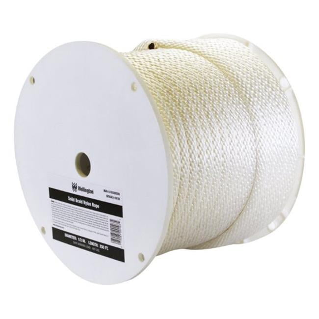 Wellington G1032S0250S Solid Braided Nylon Rope Spool White - 0.5 in. x ...