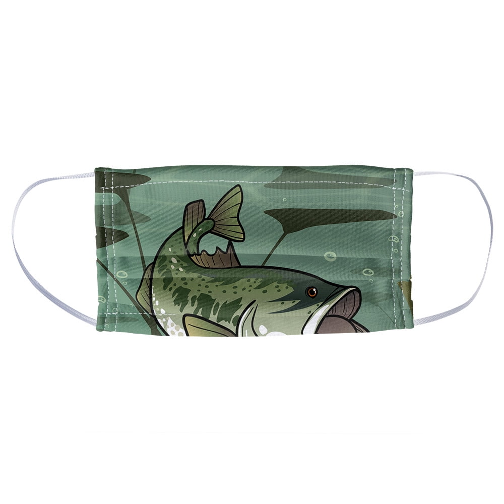 Bass Fish Swimming in River 1-Ply Reusable Face Mask Covering, Unisex ...
