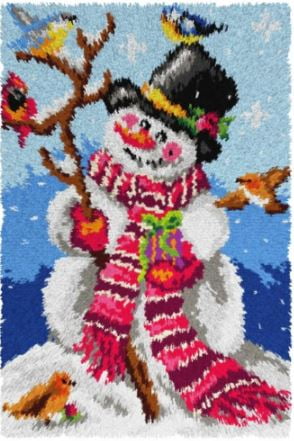 Rug Making Latch Hooking Kit | Snowman with Birds - Walmart.com