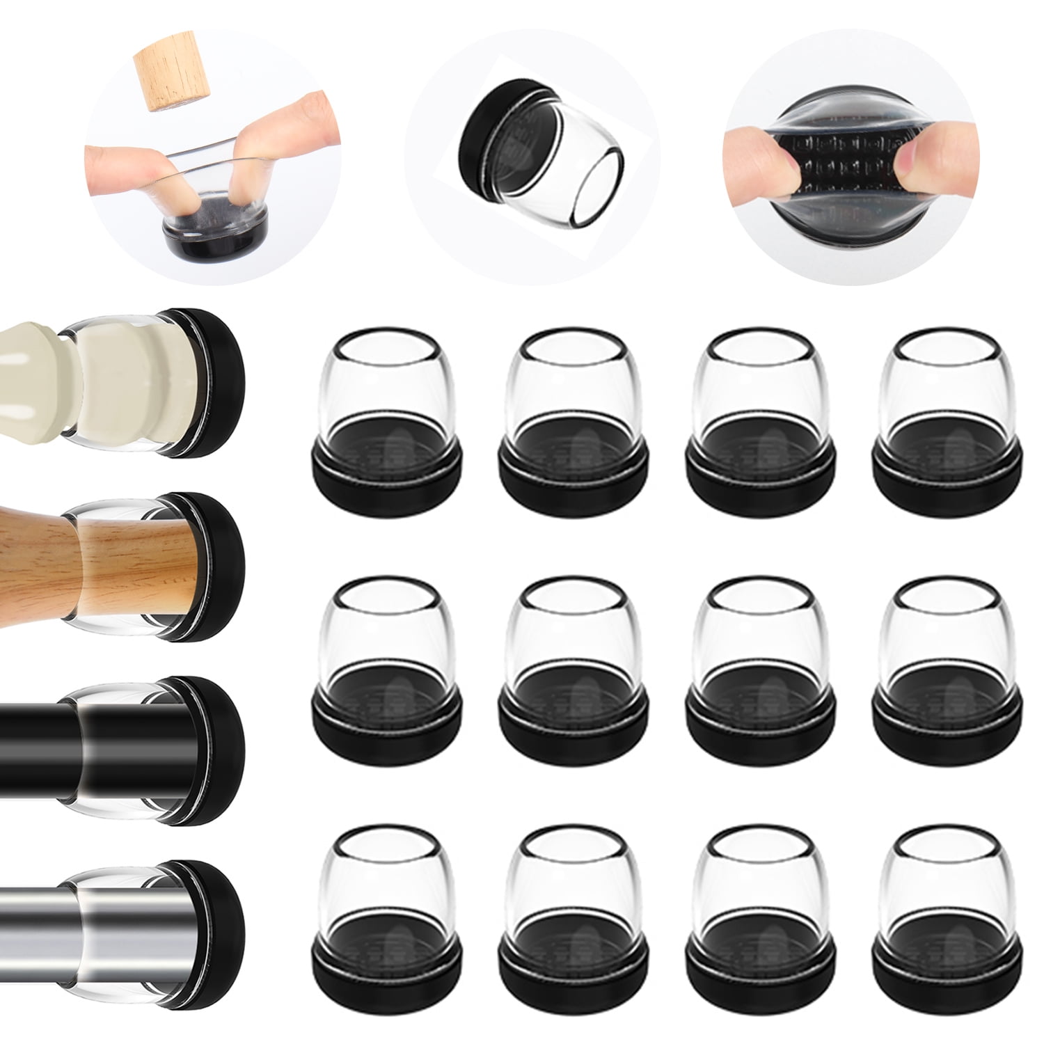 Ezprotekt 24 Pcs Chair Leg Sliders for Carpet, Chair Leg Caps,Teflon ...