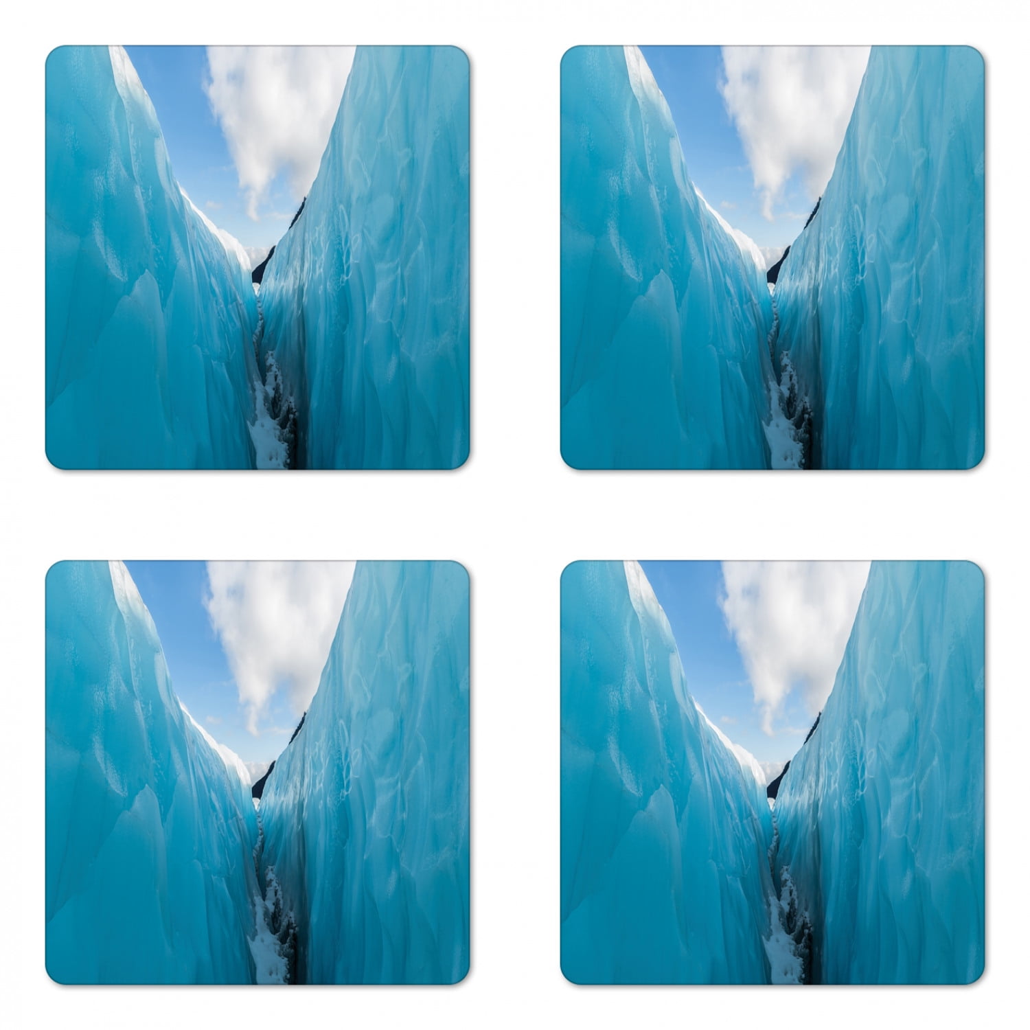 Nature Coaster Set of 4, Frozen Ice Mountains in North South Polar ...