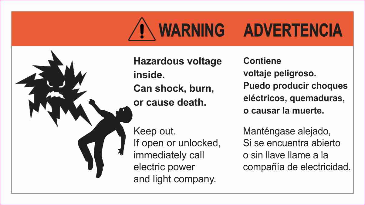 8in x 4.5in Warning Hazardous Voltage Sticker - Walmart.com
