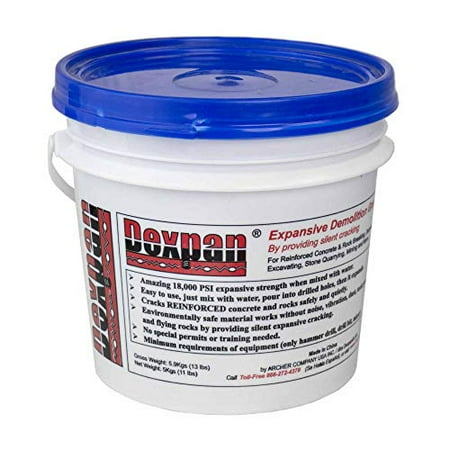 Dexpan Expansive Demolition Grout 11 Lb. Bucket for Rock Breaking ...