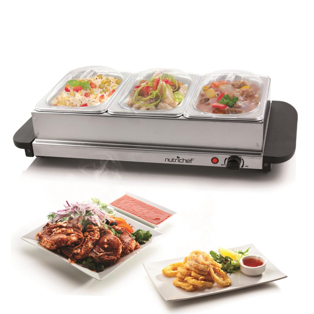 NutriChef PKBFWM33 Food Warming Tray Buffet Server Hot Plate nutrichef-pkbfwm33-food-warming-tray-buffet-server-hot-plate