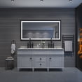 60in. W x 36in. H Oversized Rectangular Black Framed LED Mirror Anti ...
