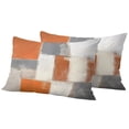 Abstract Outdoor Throw Pillow Covers Set of 2, Yellow Gray Block ...