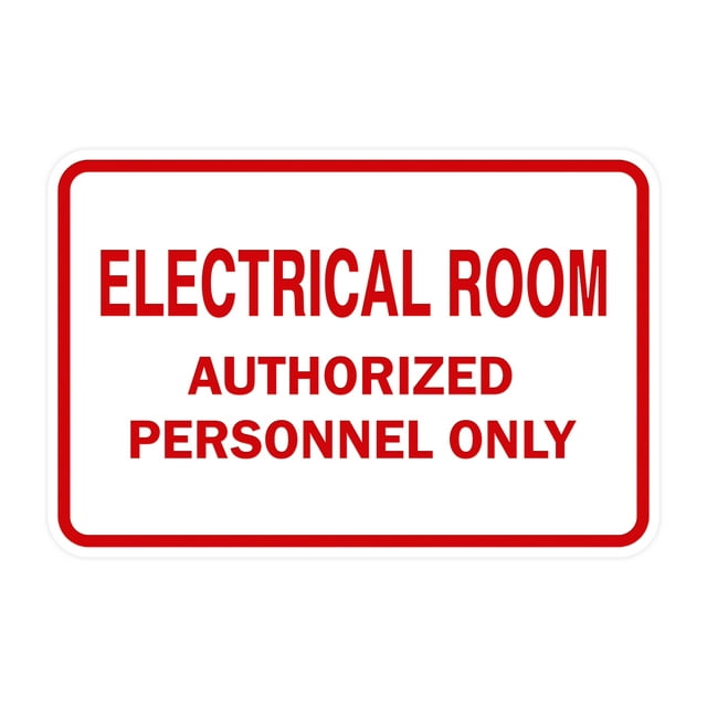 Classic Framed ELECTRICAL ROOM AUTHORIZED PERSONNEL ONLY Sign (White ...