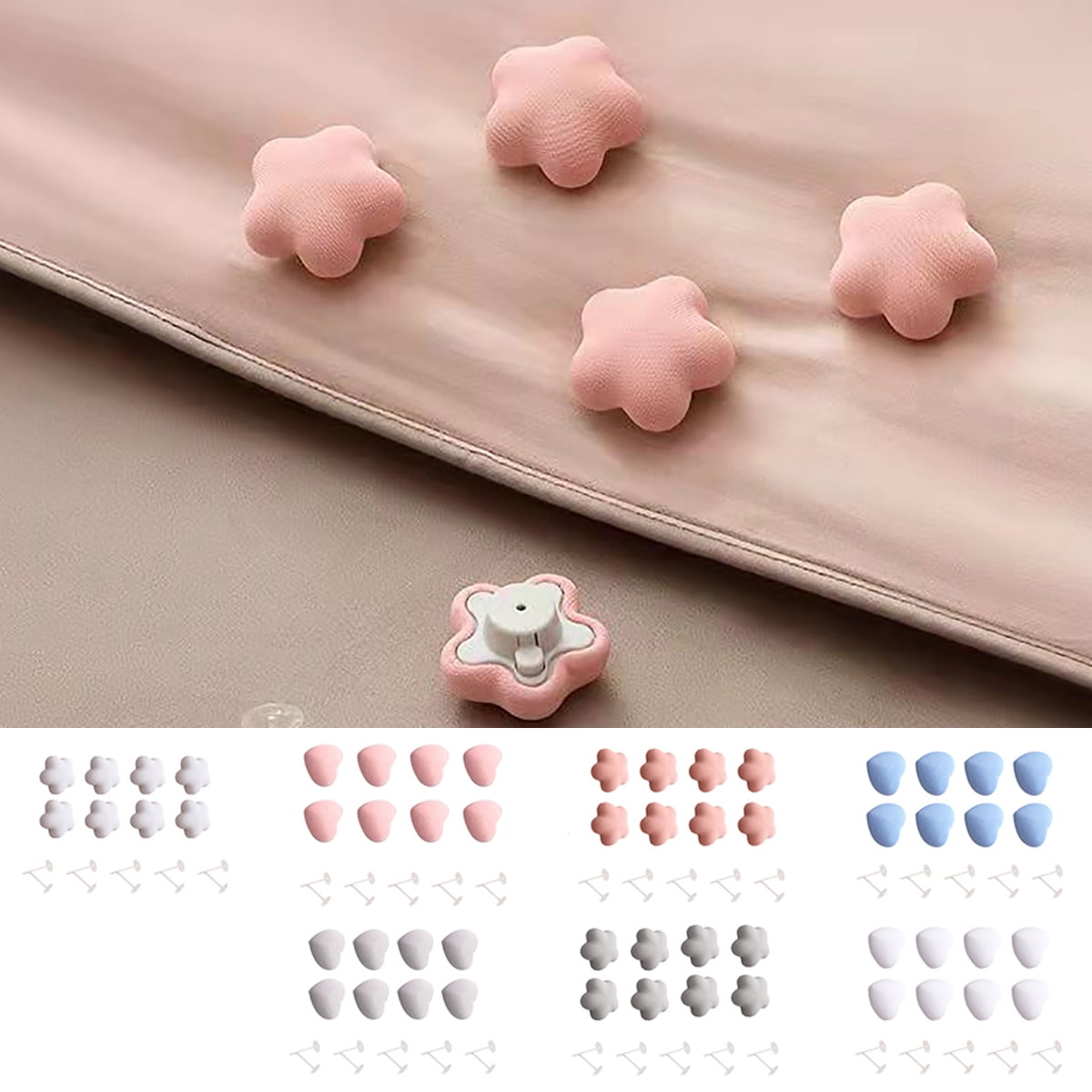 Cheers US 8Pcs/Set Bed Sheet Holder Clips, Heart Shape Duvet Clips ...