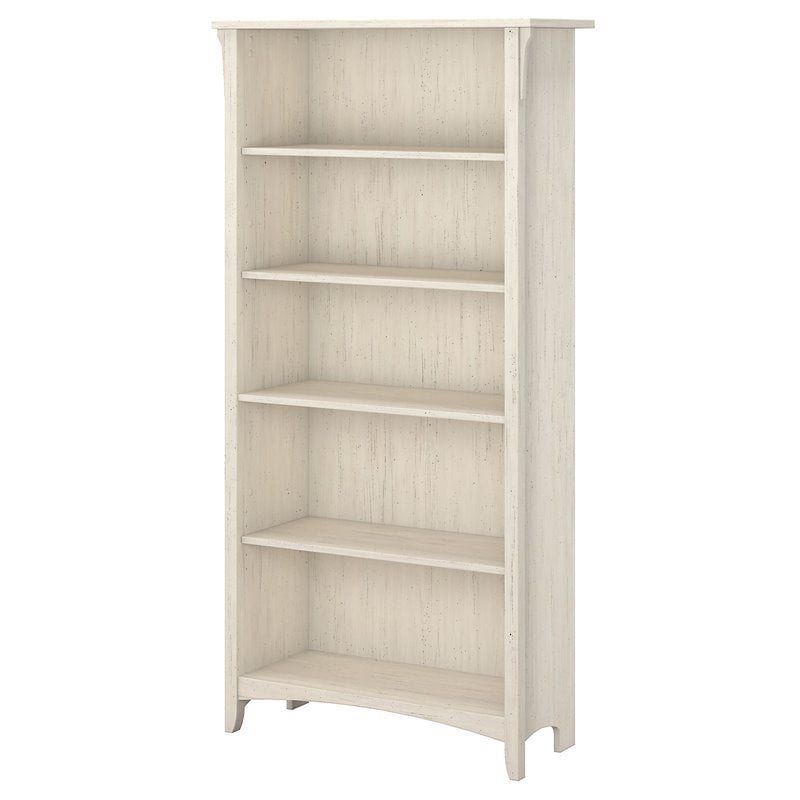 Pemberly Row 5 Shelf Bookcase in Antique White - Walmart.com
