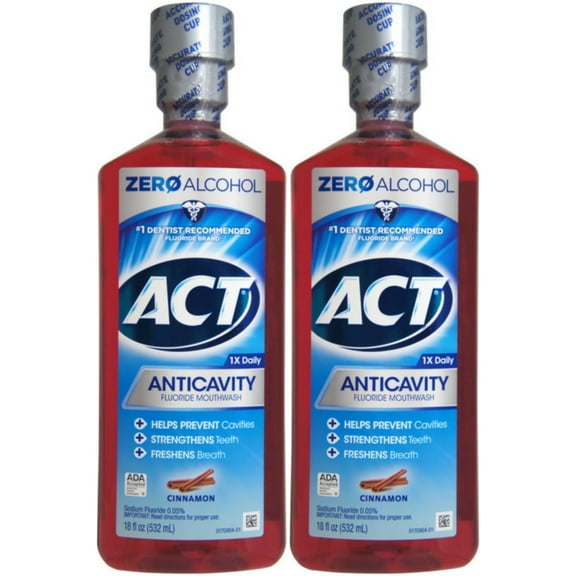 ACT Anticavity Fluoride Rinse Mouthwash, Cinnamon Flavor, 18oz, 3-Pack ...
