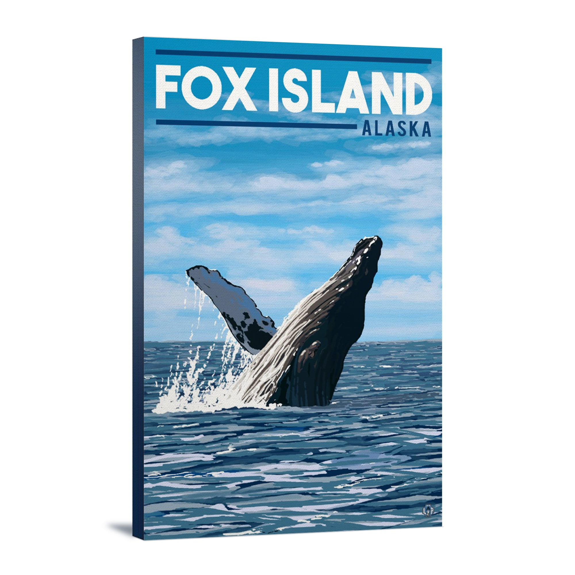 Fox Island, Alaska, Humpback Whale, (12x18 Wrapped Canvas, Wall Decor ...