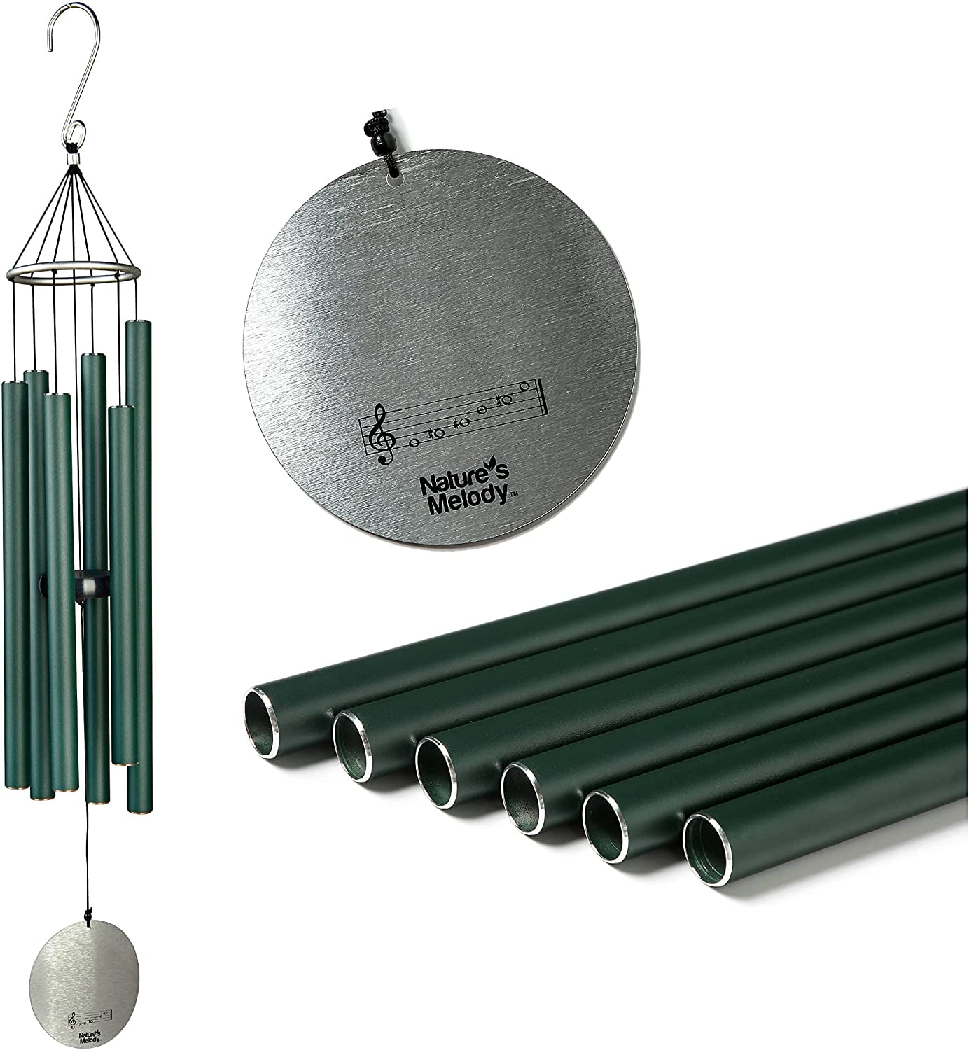 Nature's Melody Aureole Tuned Wind Chime - 28" - Forest Green - Walmart.com