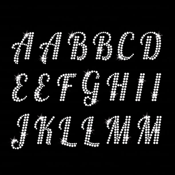 Monogram Alphabet Letters Iron-on Clear Rhinestone Transfer by JCS ...